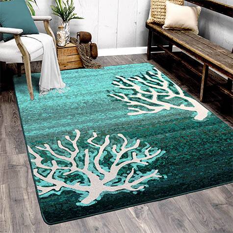 coral pattern rug